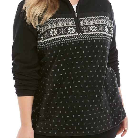 Kim Rogers | Tops | Kim Rogers Nwt 4 Zip Front Fair Isle Soft Brushed ...